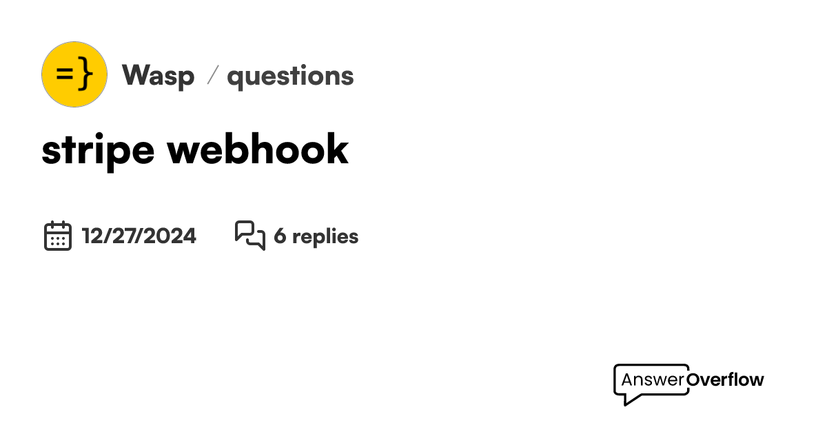 stripe webhook - Wasp