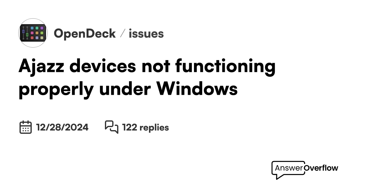 Ajazz devices not functioning properly under Windows - OpenDeck