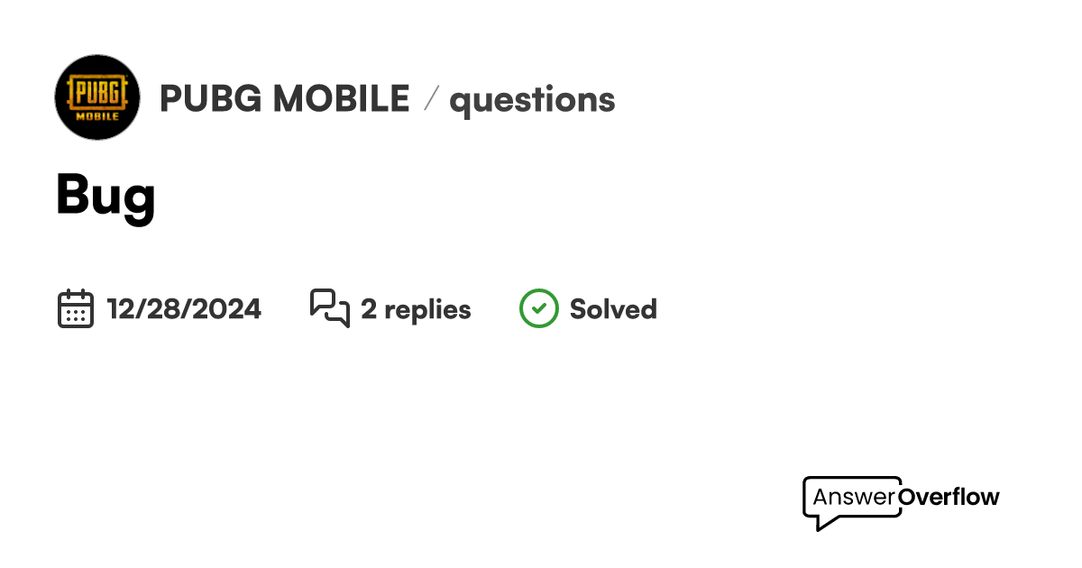 Bug? - PUBG MOBILE