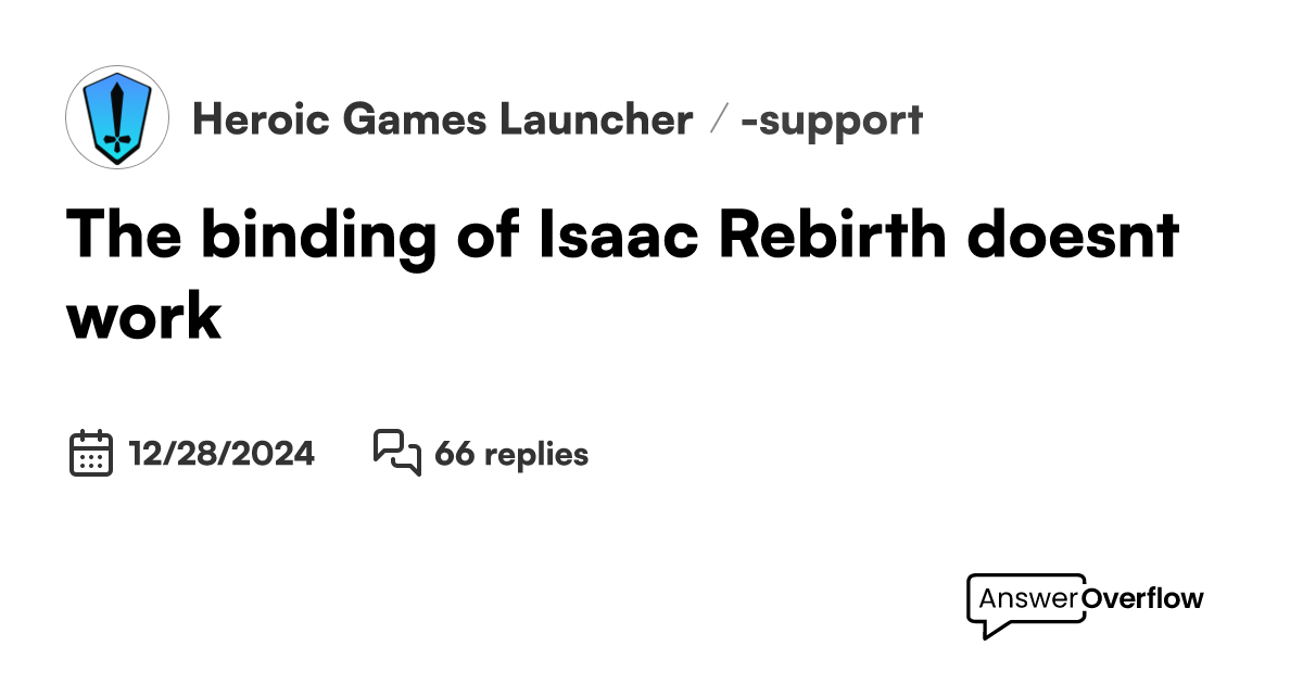 The binding of Isaac Rebirth doesn't work - Heroic Games Launcher