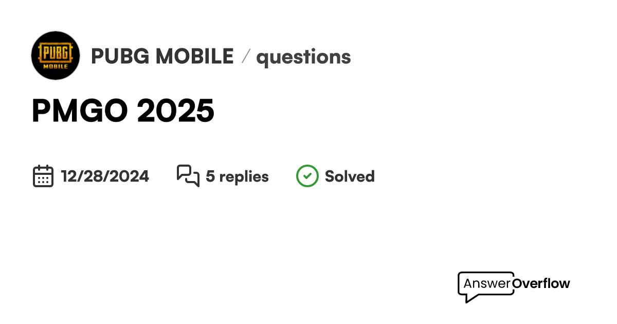 PMGO 2025 - PUBG MOBILE