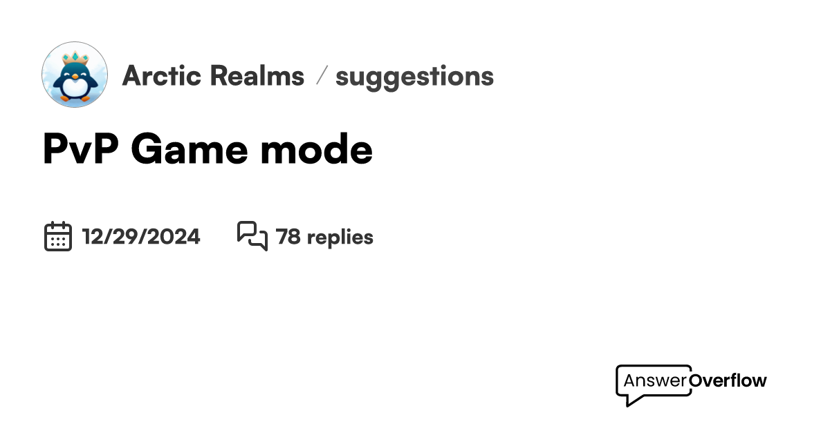 PvP Game mode - Arctic Realms