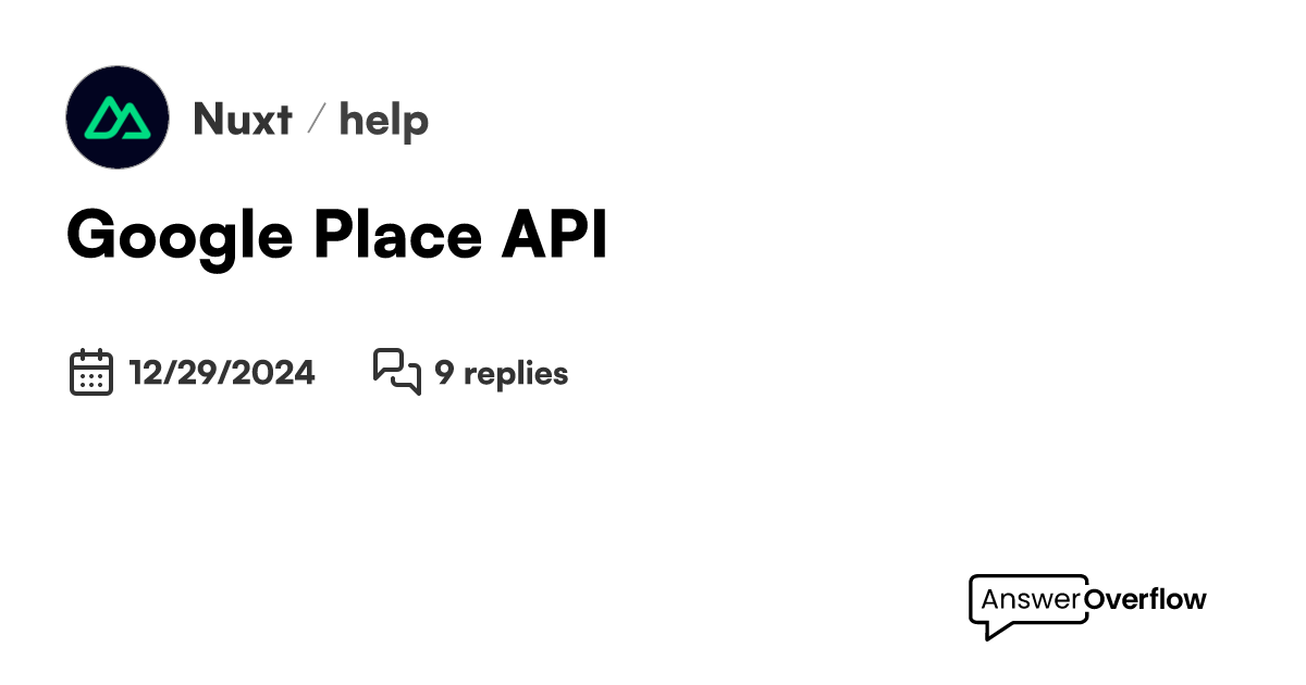Google Place API - Nuxt