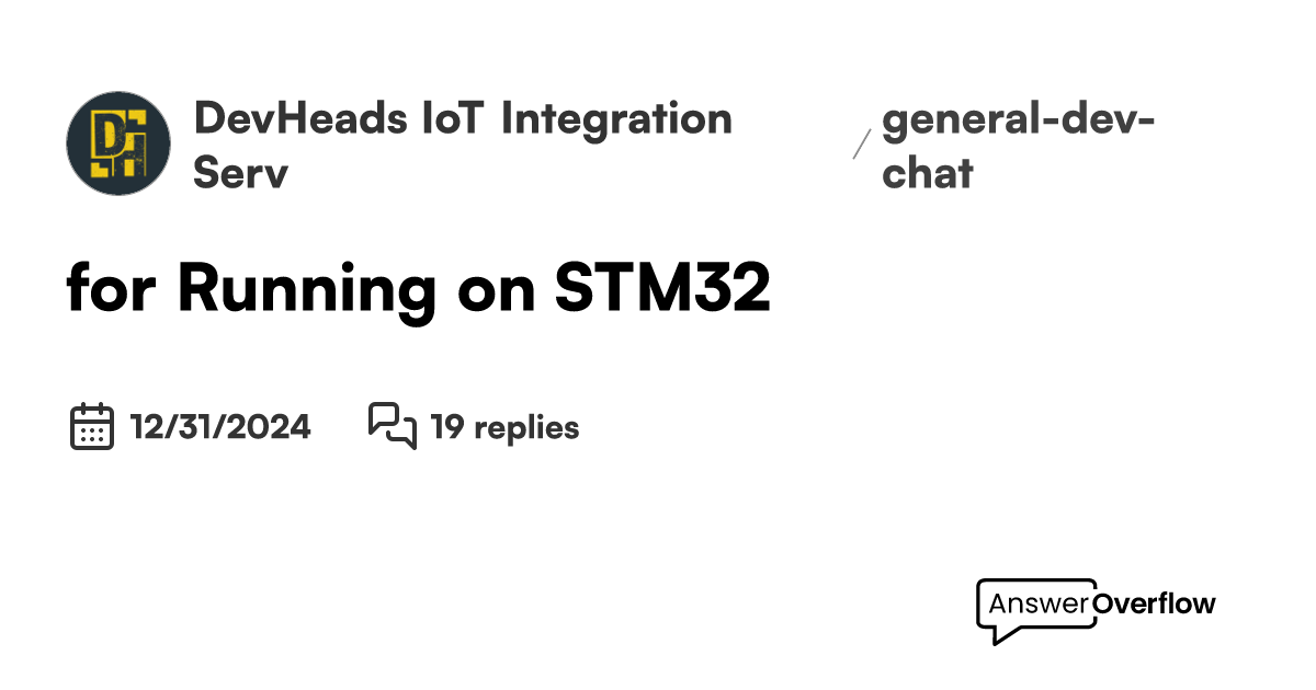 for Running on STM32? - DevHeads IoT Integration Server