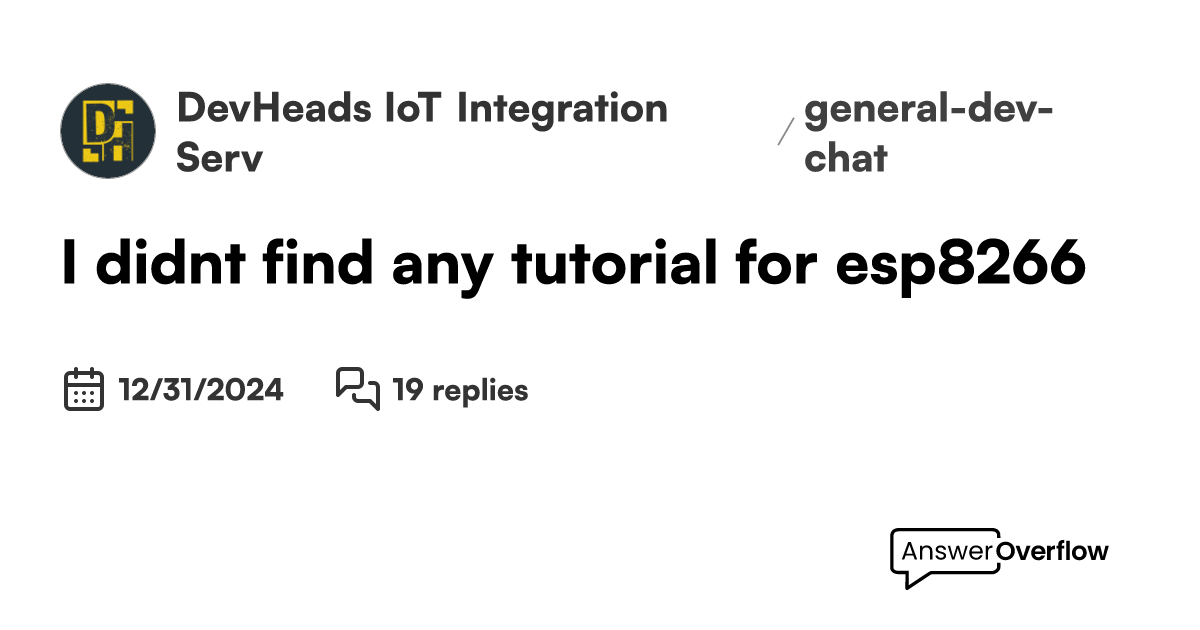 I didn't find any tutorial for esp8266 - DevHeads IoT Integration Server