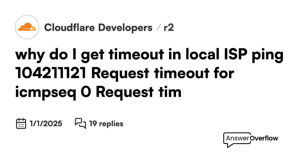 Why Do I Get Timeout In Local Isp `ping 104211121` Request Timeout