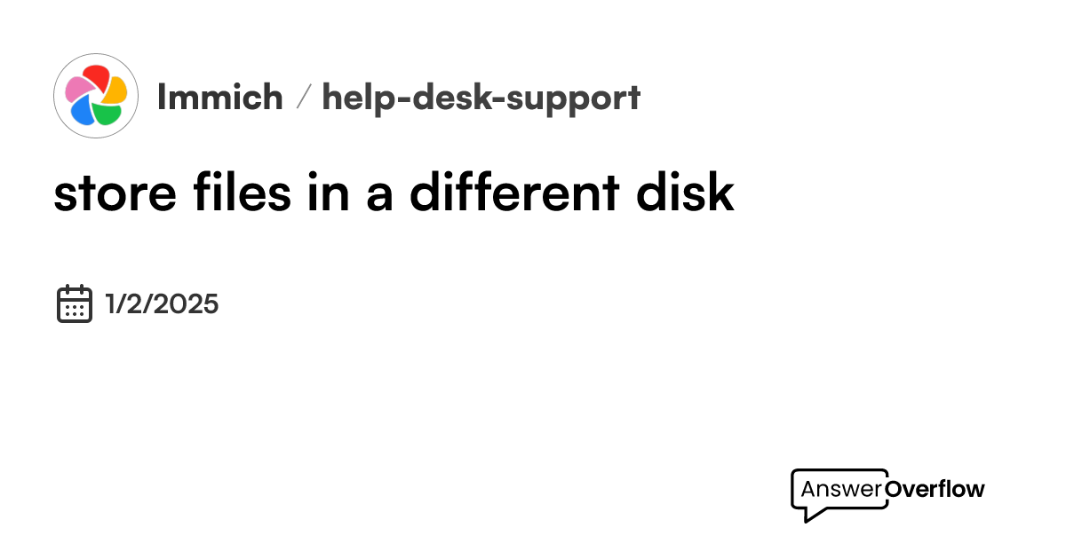 store files in a different disk - Immich