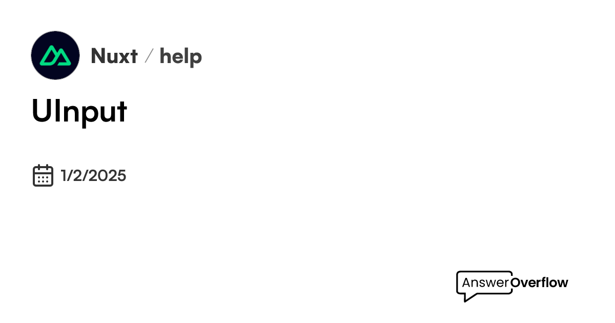 UInput - Nuxt