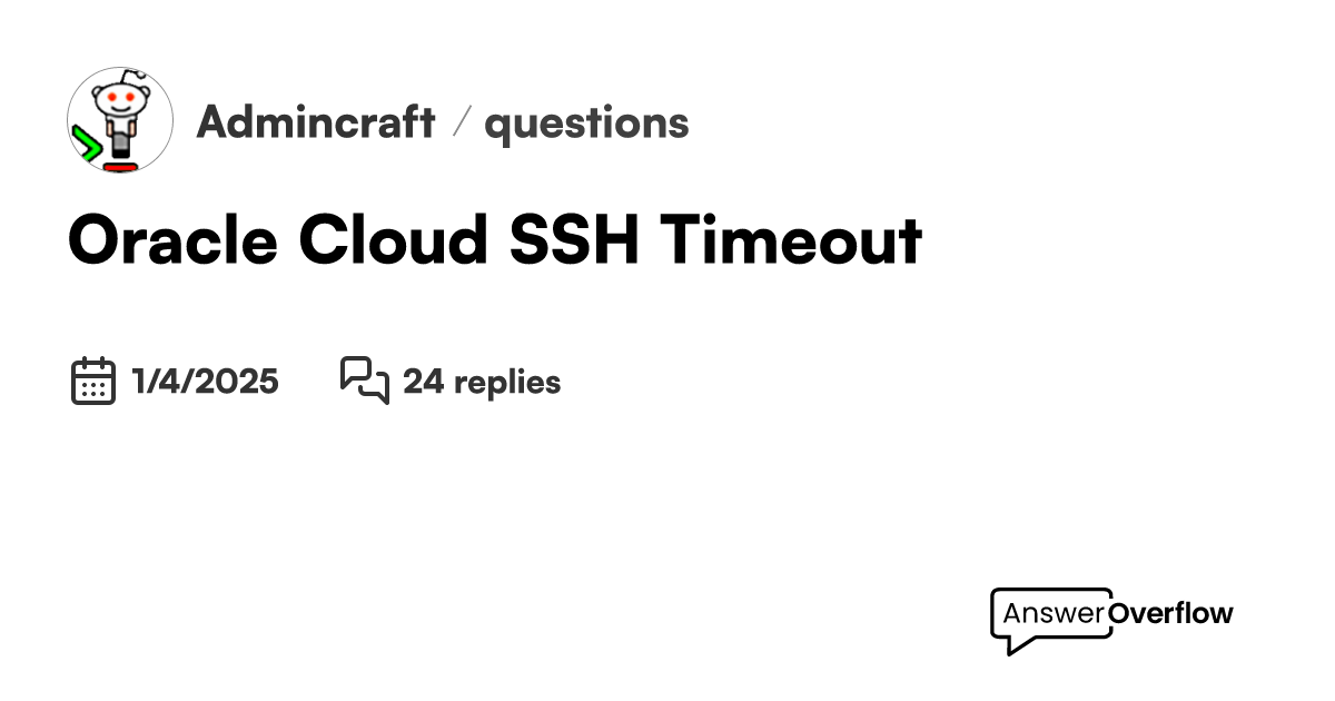 Oracle Cloud SSH Timeout - Admincraft