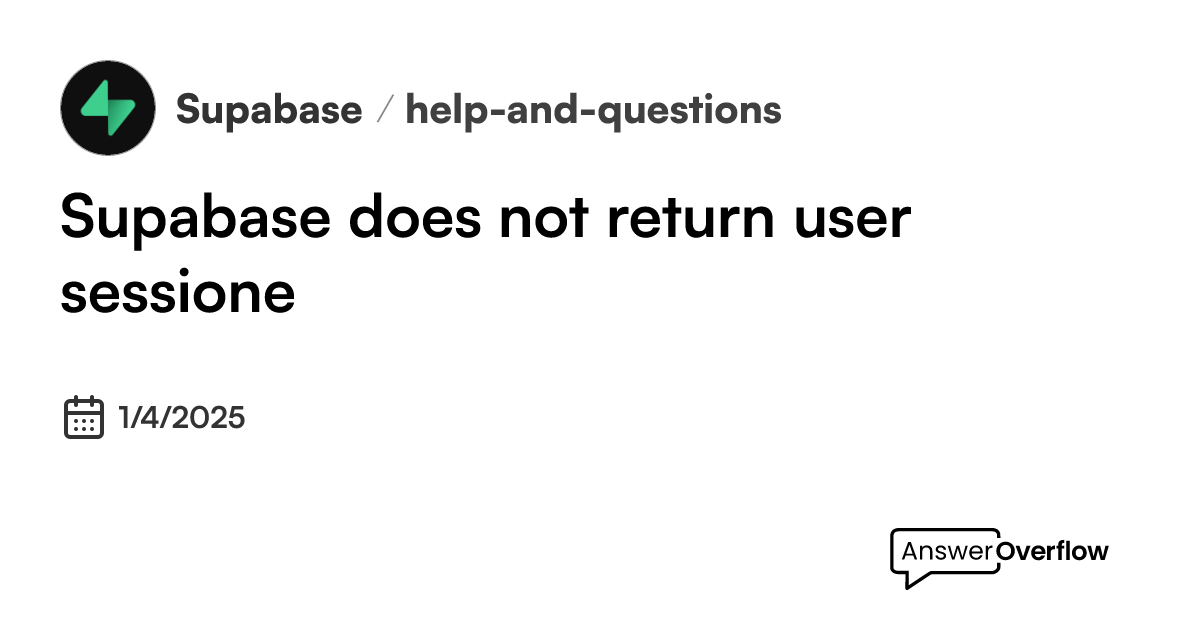 Supabase does not return user sessione - Supabase