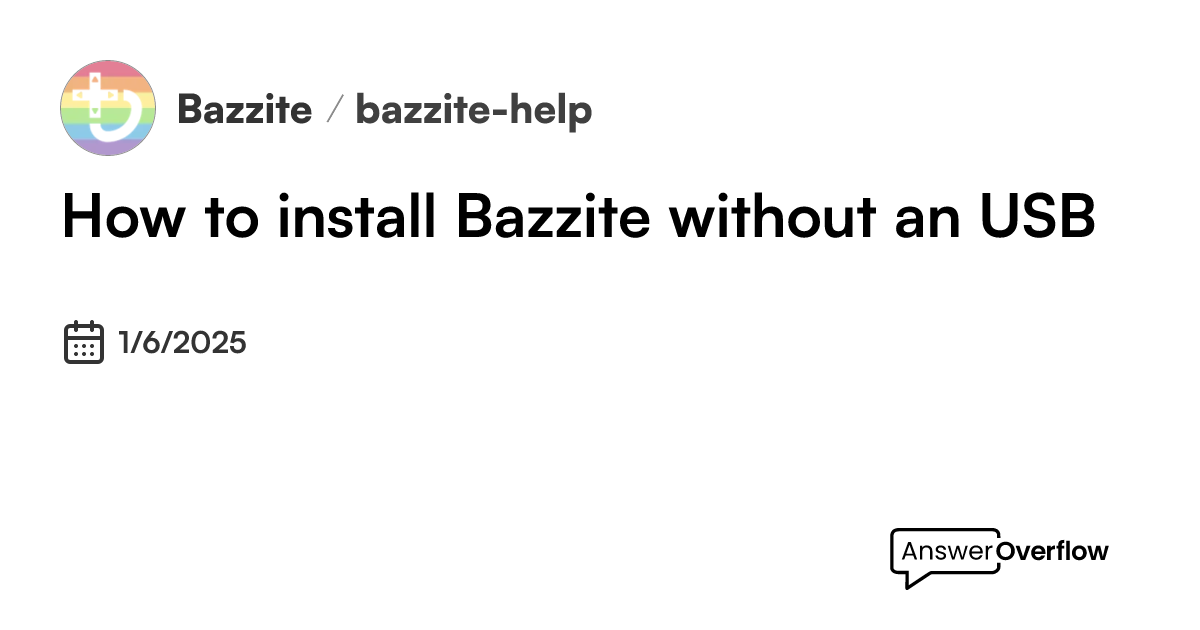 How to install Bazzite without an USB? - Bazzite