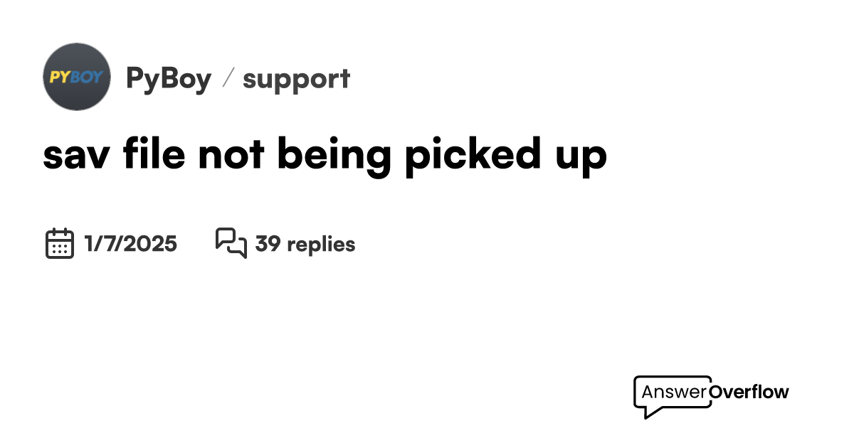 .sav file not being picked up - PyBoy