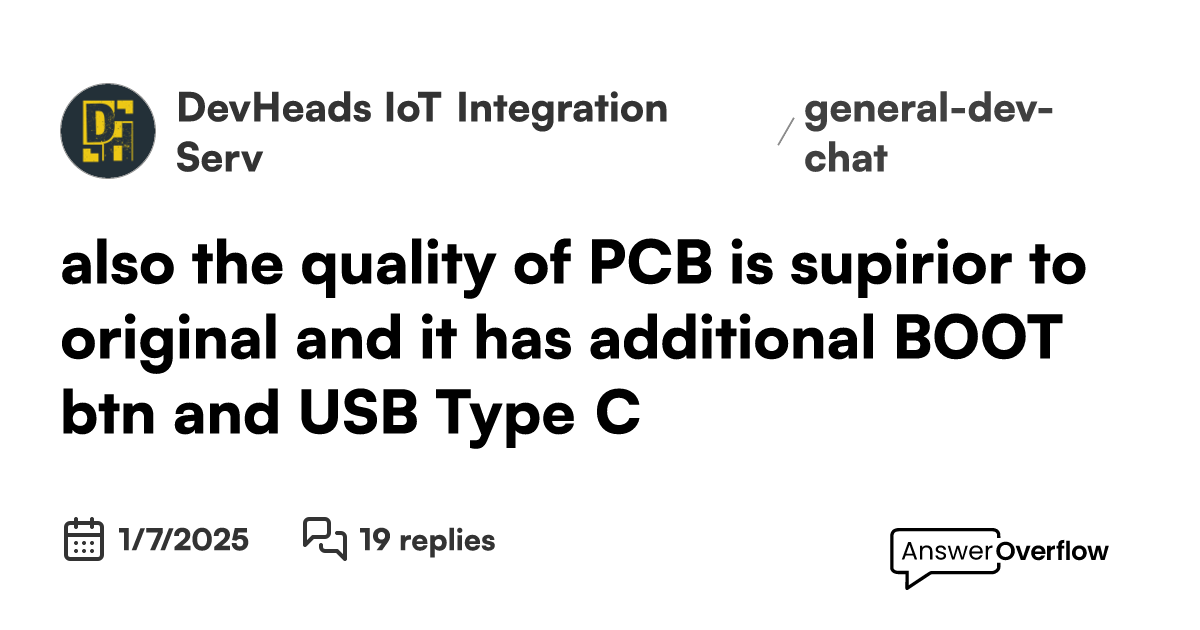 also the quality of PCB is supirior to original and it has additional BOOT btn and USB Type C ...
