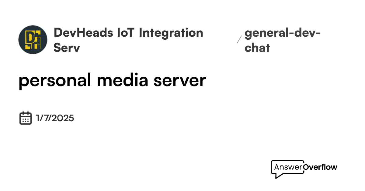 personal media server - DevHeads IoT Integration Server