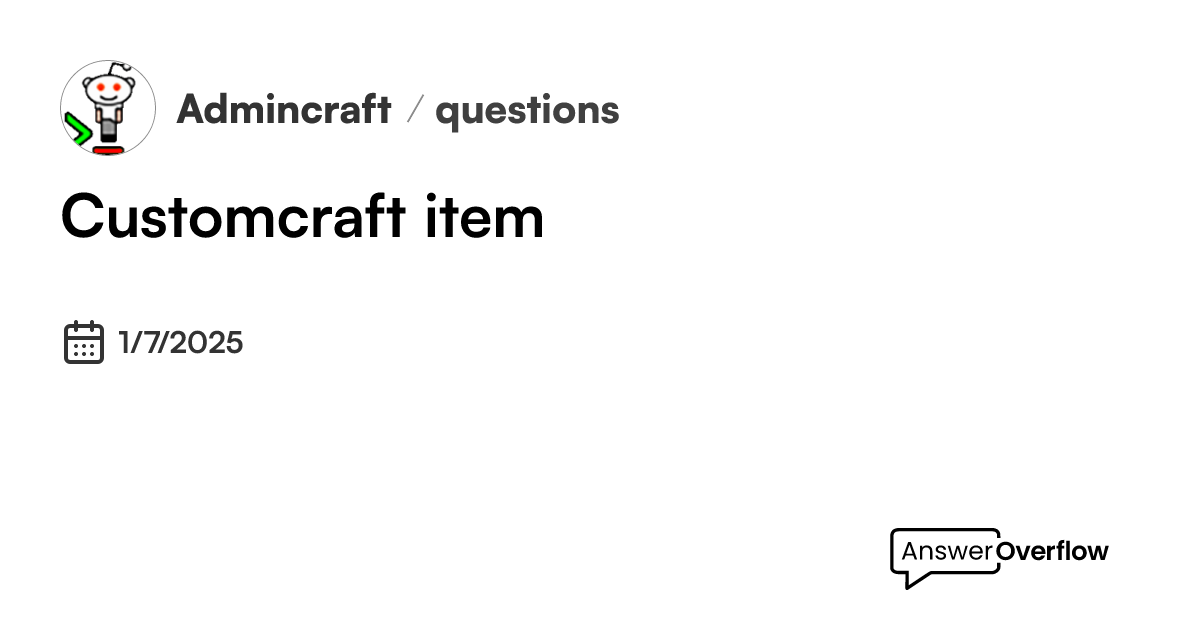 Customcraft item - Admincraft