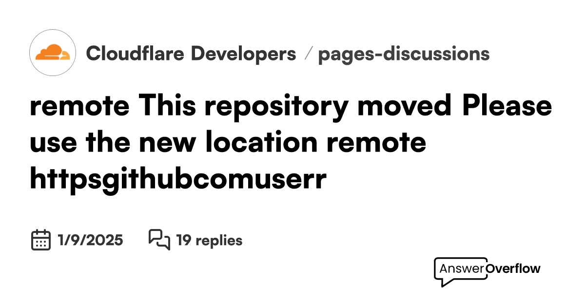remote: This repository moved. Please use the new location: remote: https://github.com/user/repo ...
