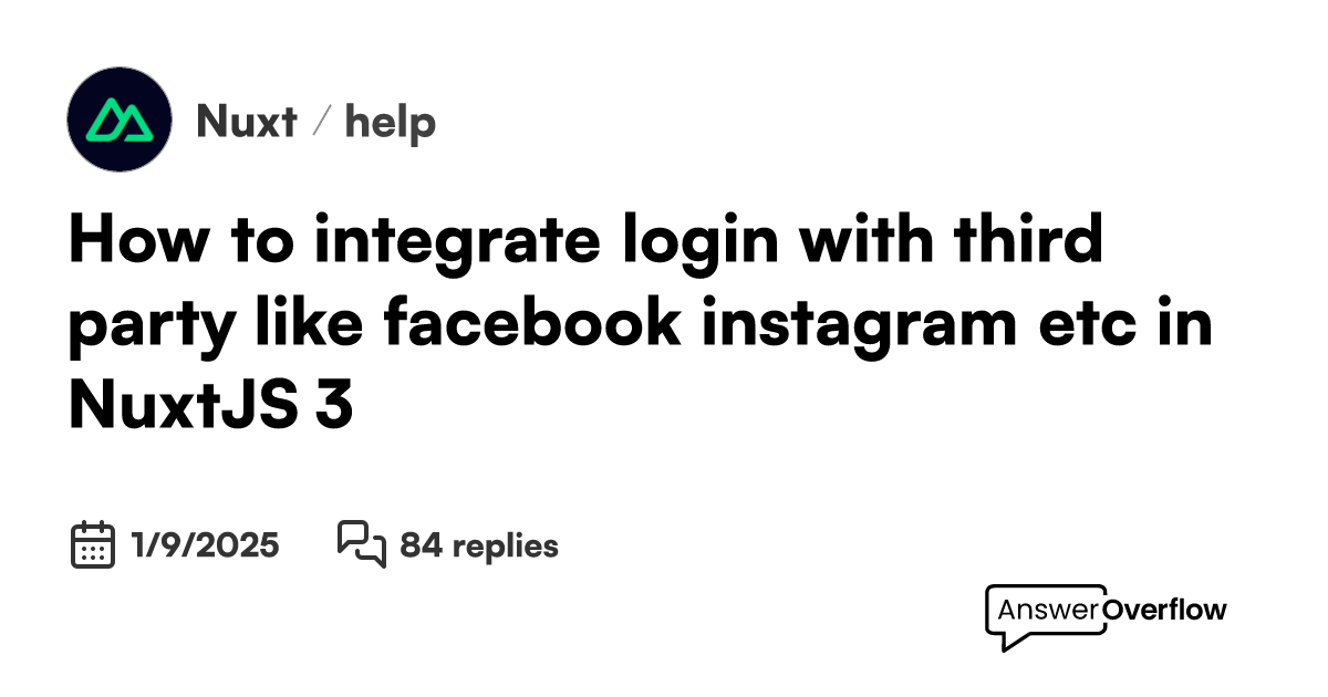 How to integrate login with third party like facebook, instagram, etc in NuxtJS 3. - Nuxt