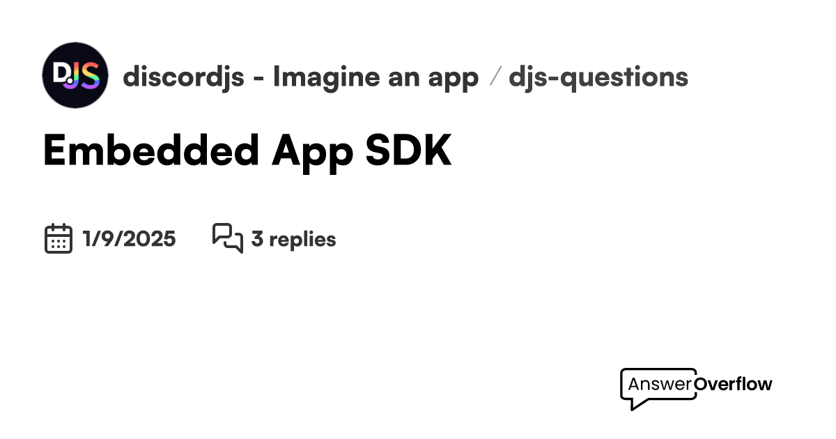 Embedded App SDK - discord.js - Imagine an app