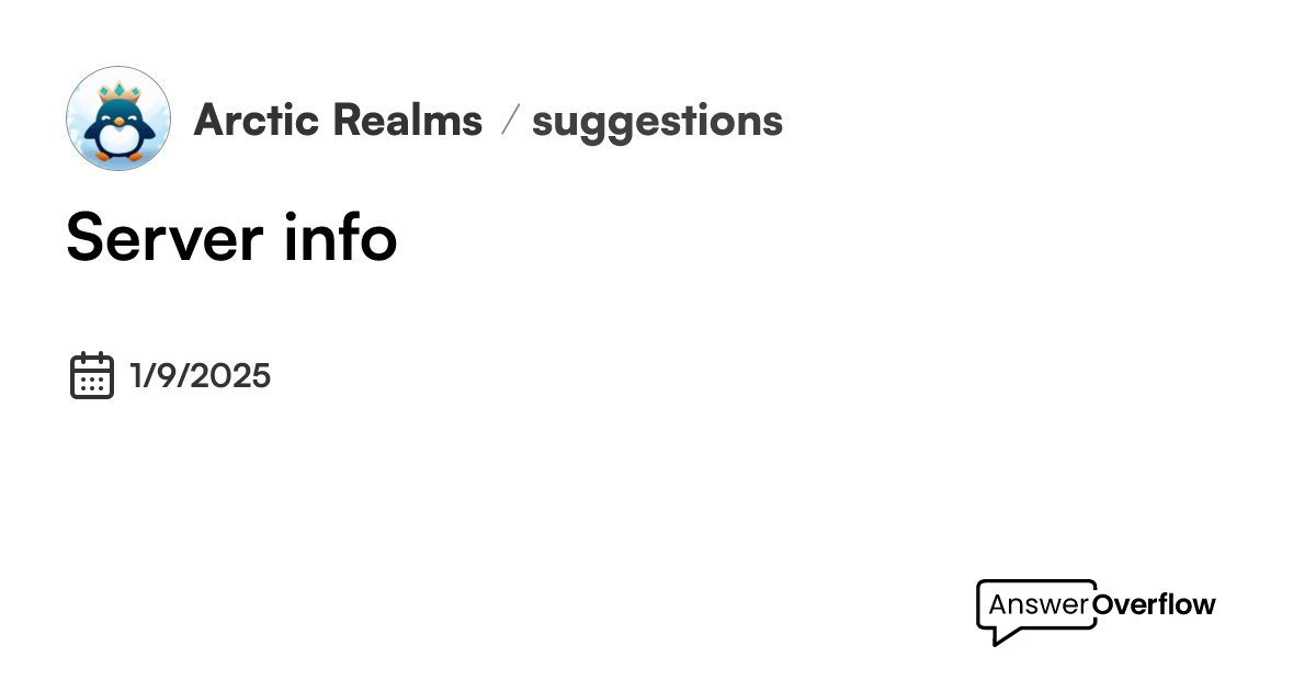 Server info - Arctic Realms