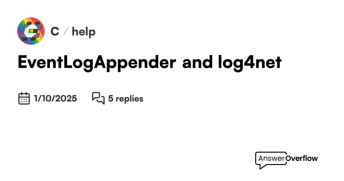 EventLogAppender and log4net - C#