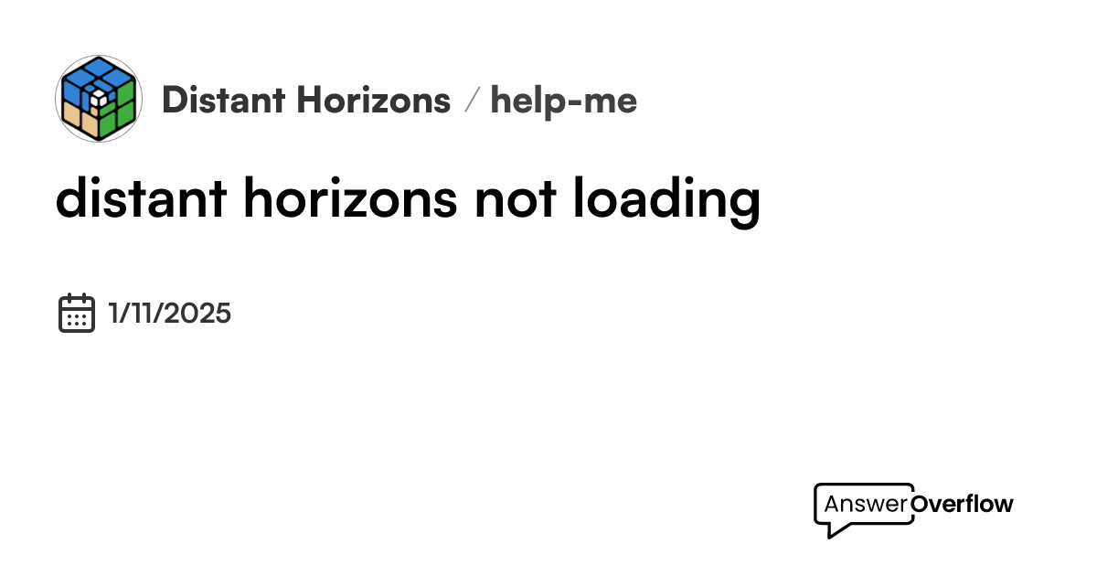 distant horizons not loading - Distant Horizons