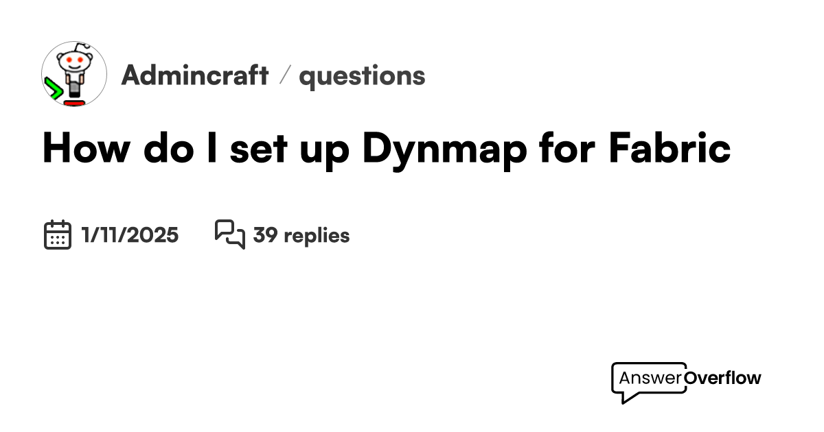 How do I set up Dynmap for Fabric? - Admincraft