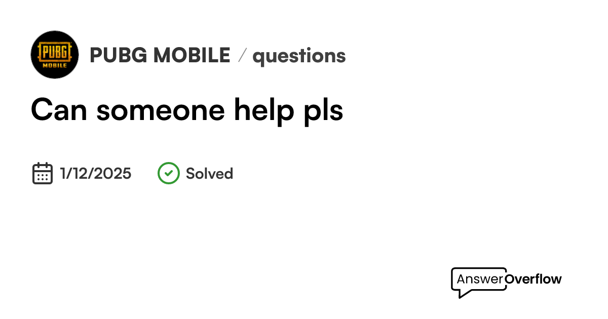 Can someone help pls - PUBG MOBILE