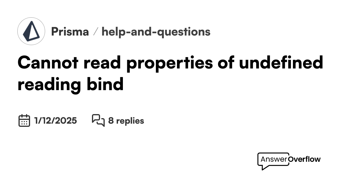Cannot read properties of undefined (reading 'bind') - Prisma