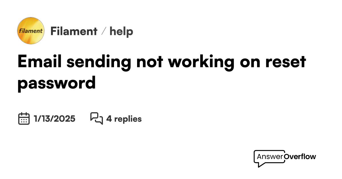 Email sending not working on reset password - Filament