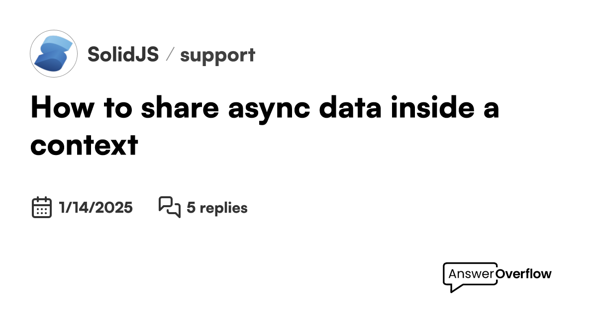 How to share async data inside a context - SolidJS