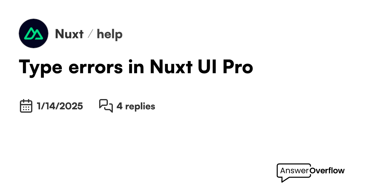 Type errors in Nuxt UI Pro - Nuxt