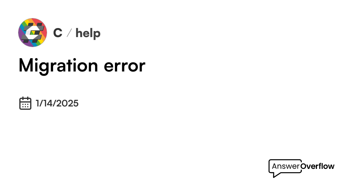 Migration error - C#