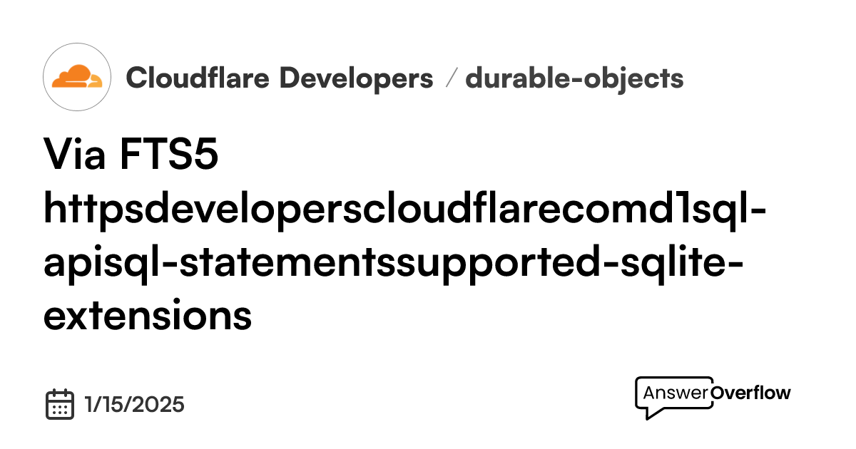 Via FTS5: https://developers.cloudflare.com/d1/sql-api/sql-statements/#supported-sqlite ...