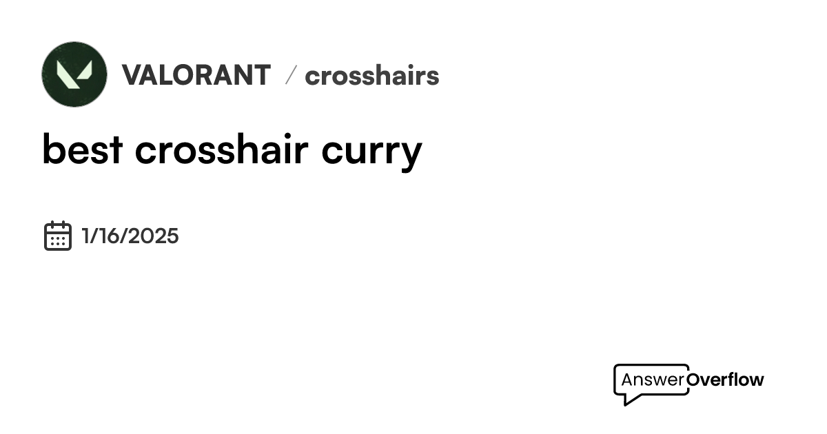 best crosshair curry - VALORANT