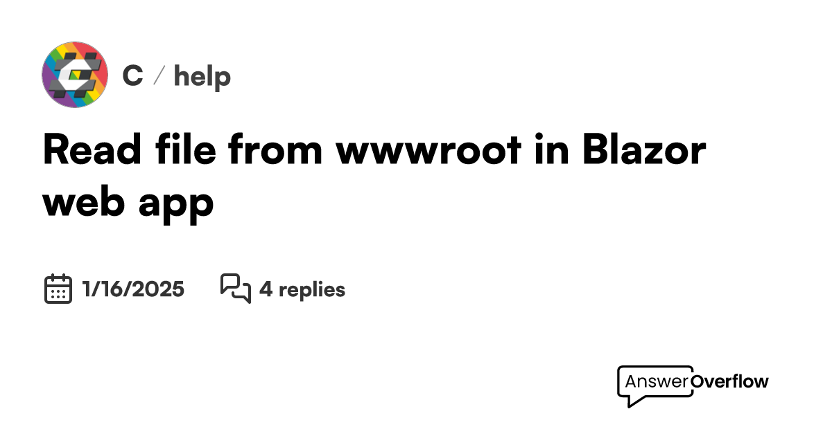 Read file from wwwroot in Blazor web app - C#