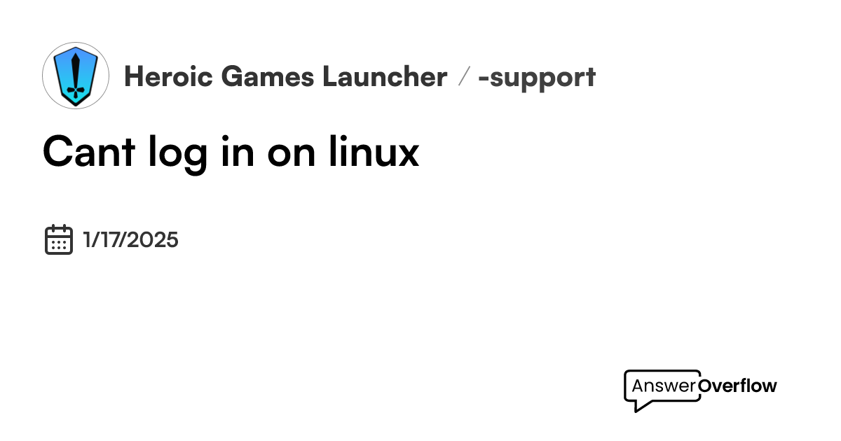 Can’t log in on linux - Heroic Games Launcher