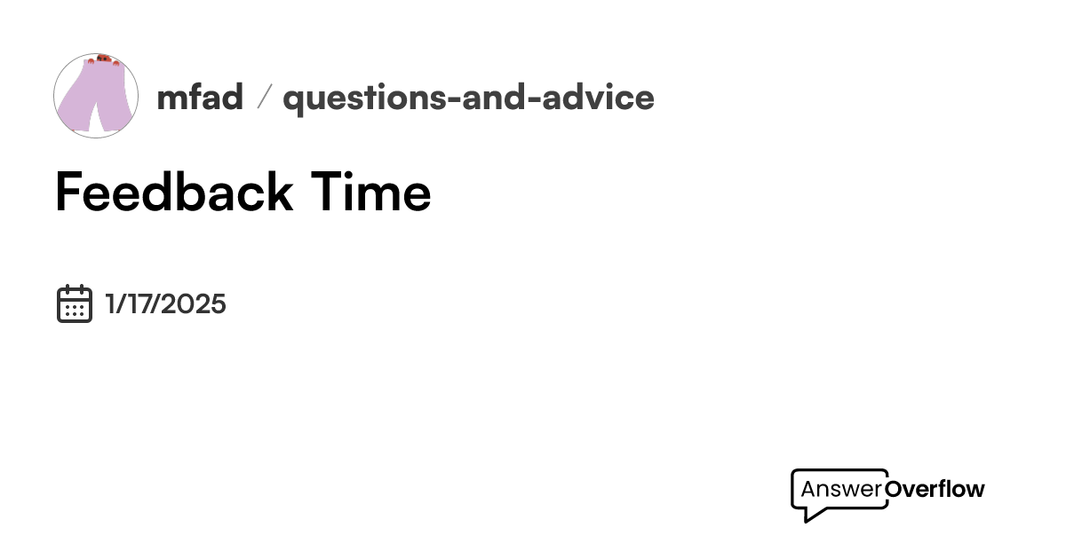 Feedback Time - mfad