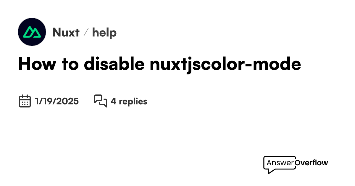 How to disable @nuxtjs/color-mode - Nuxt