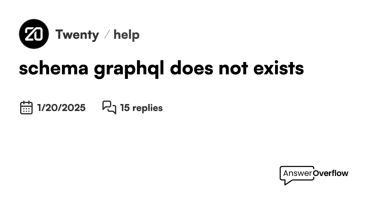 schema "graphql" does not exists - Twenty