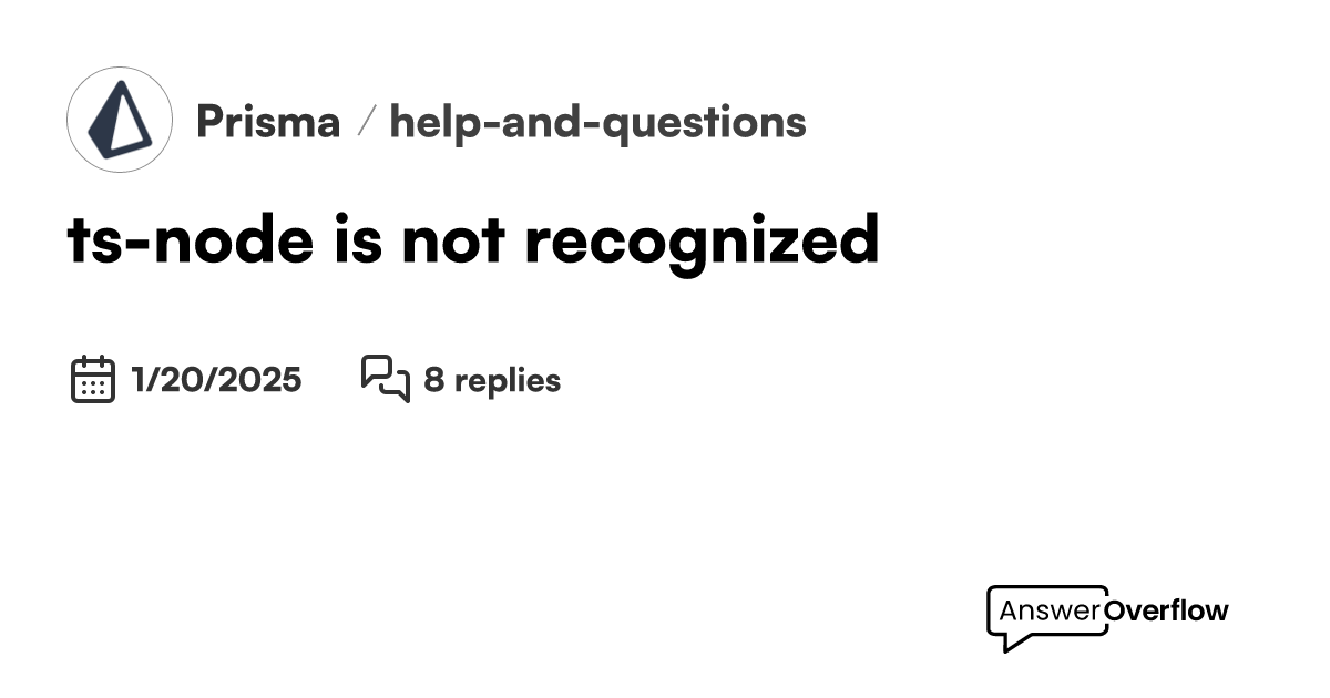 'ts-node' is not recognized - Prisma