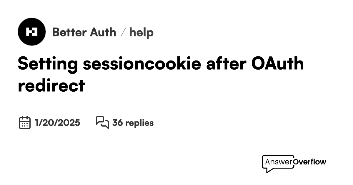 Setting session/cookie after OAuth redirect - Better Auth