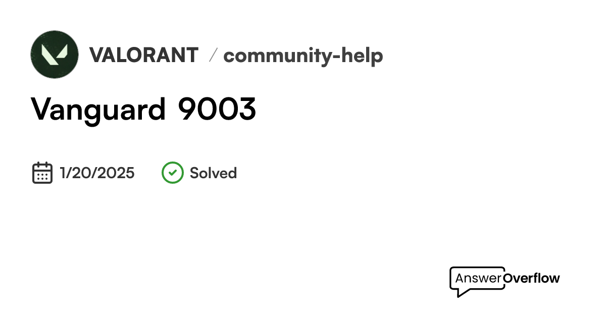 Vanguard 9003 - VALORANT
