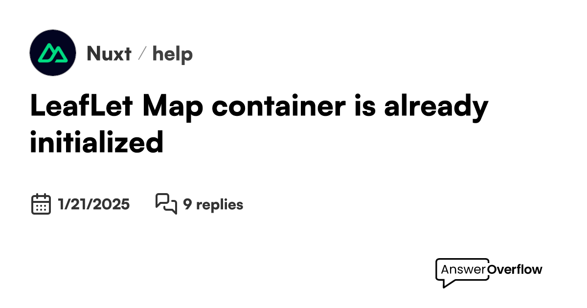 LeafLet Map container is already initialized - Nuxt