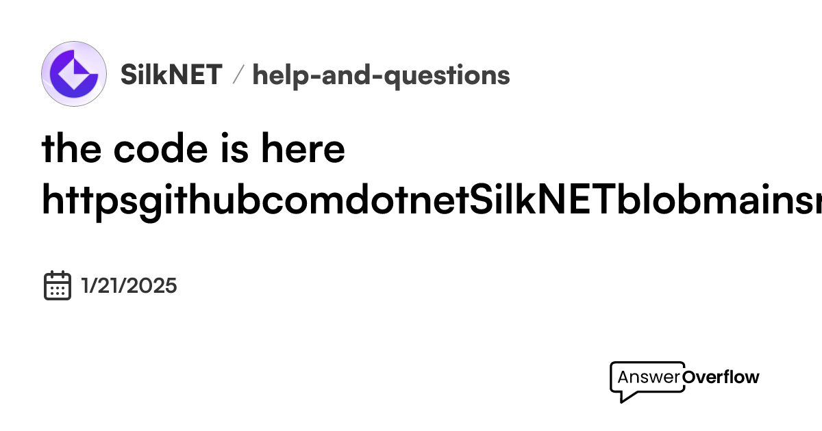 the code is here - Silk.NET