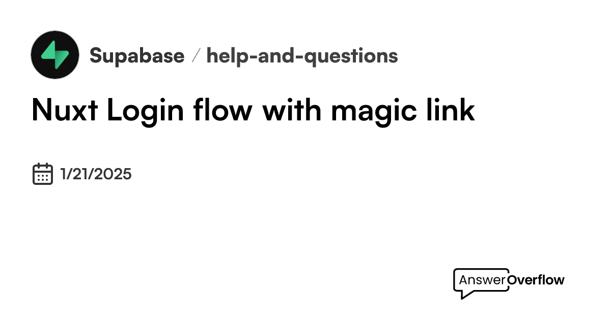 [Nuxt] Login flow with magic link - Supabase