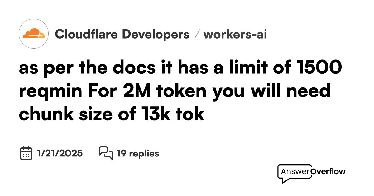 as per the docs, it has a limit of 1500 req/min. For 2M token, you will need chunk size of 1.3k ...