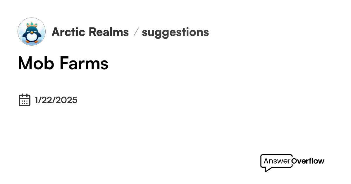 #Mob Farms - Arctic Realms
