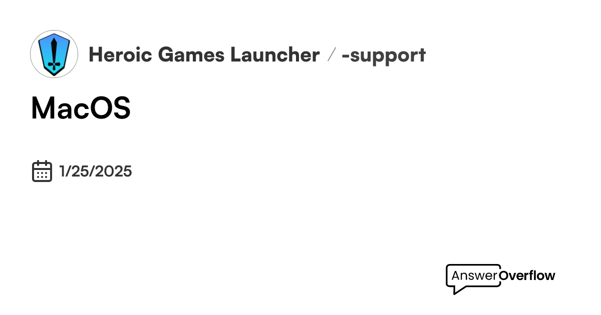 MacOS - Heroic Games Launcher