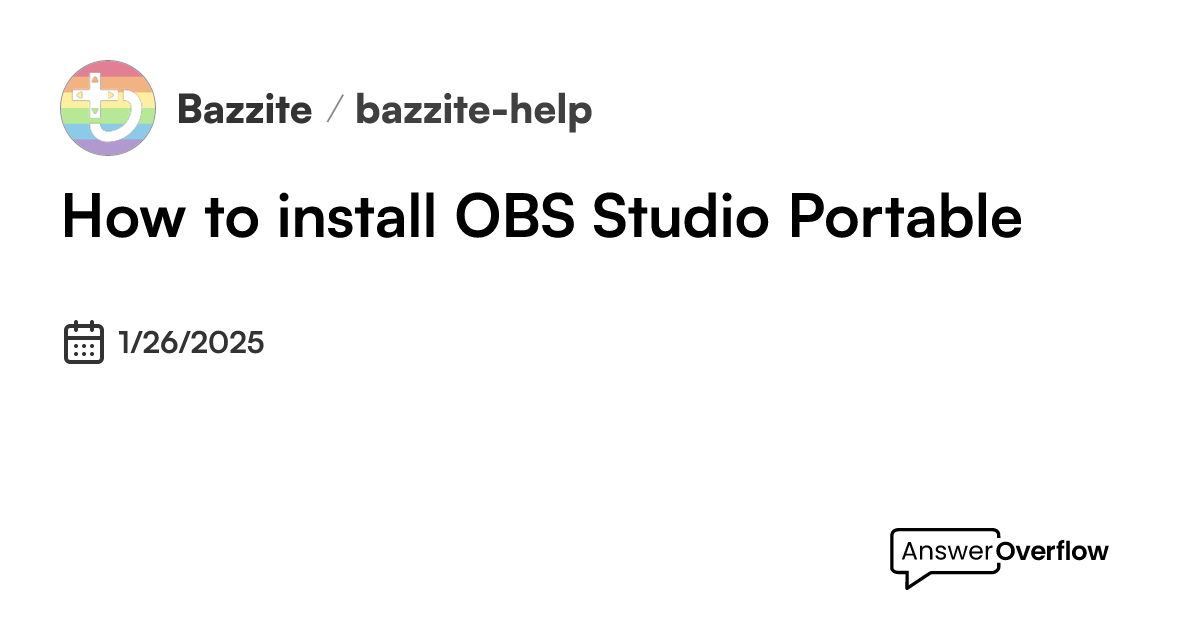 How to install OBS Studio Portable? - Universal Blue