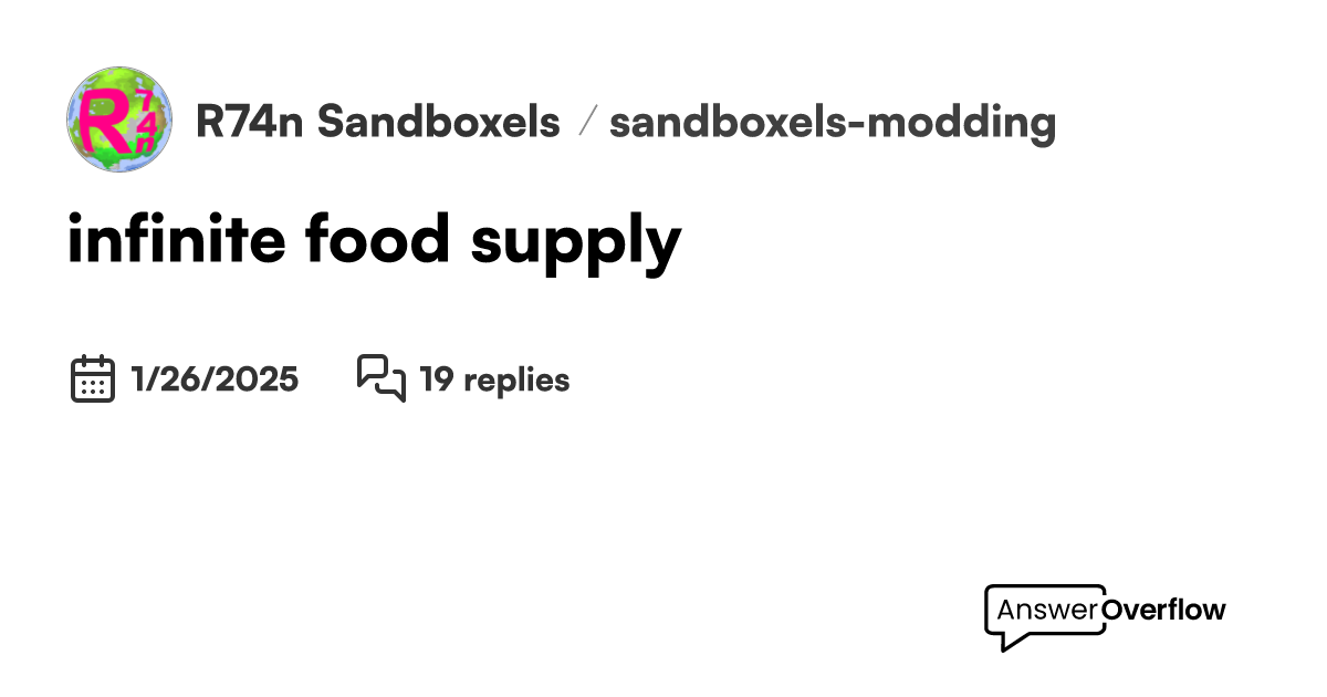 infinite food supply - 🚨 R74n / Sandboxels